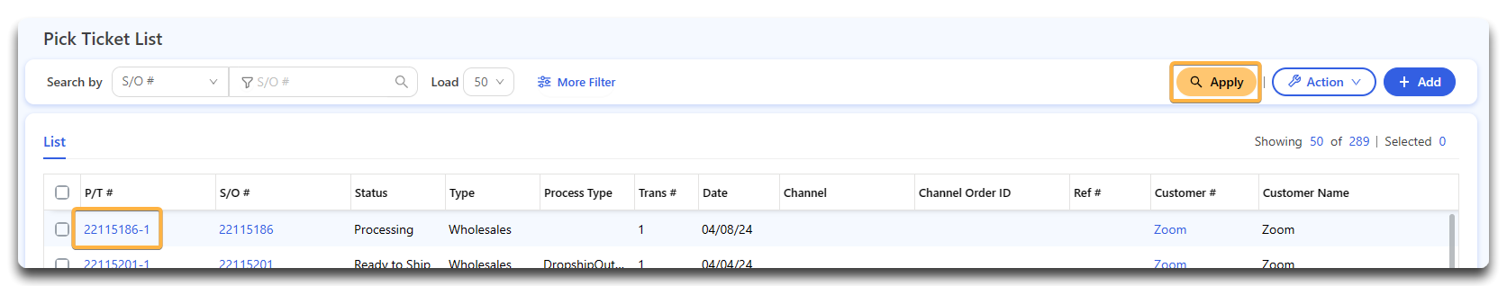 How do I create a Pick Ticket?