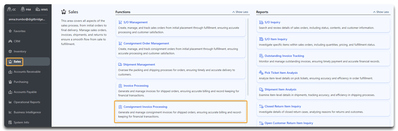 How do I create and process a Consignment Invoice?