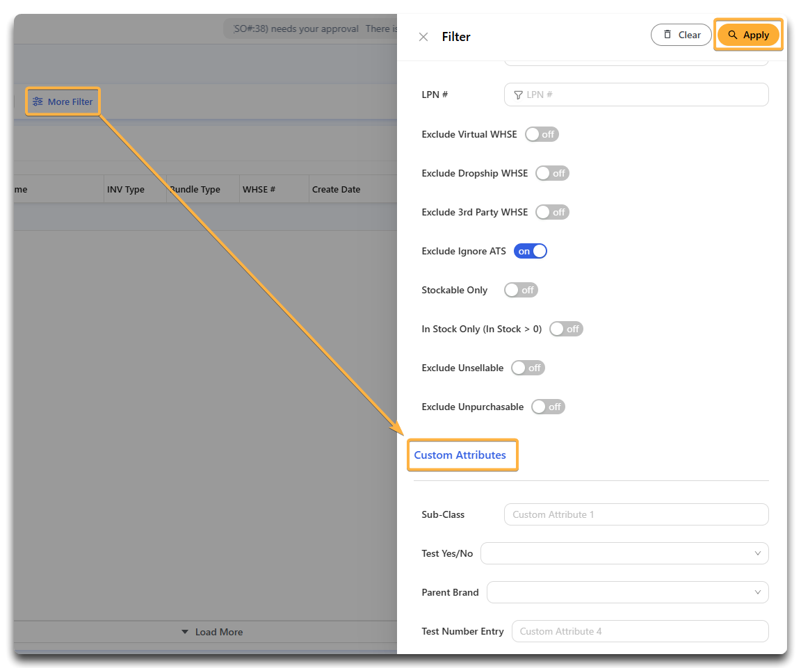 How do I filter or sort by custom attributes in DigitBridge?