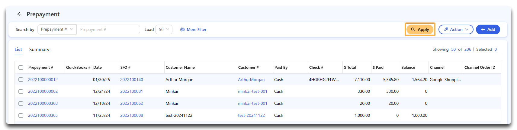 How do I refund prepayments?