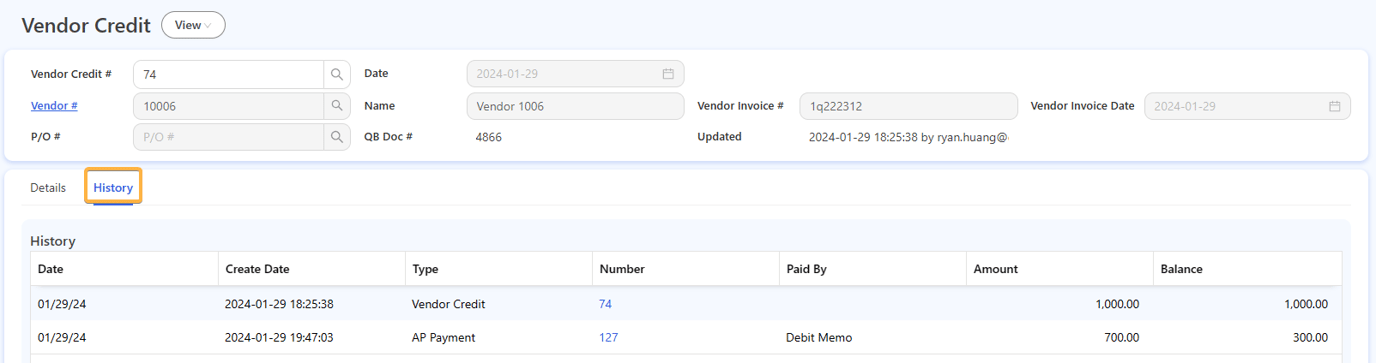 How do I use vendor credits?
