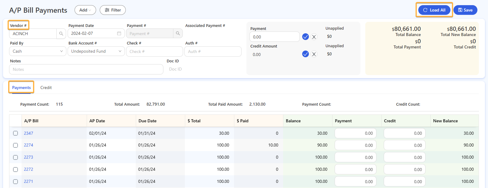 How do I create an A/P Bill payment?