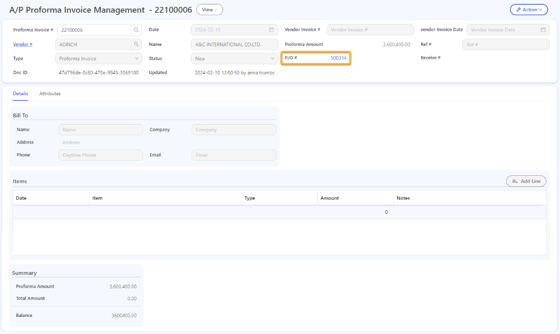 How do I create a proforma invoice?