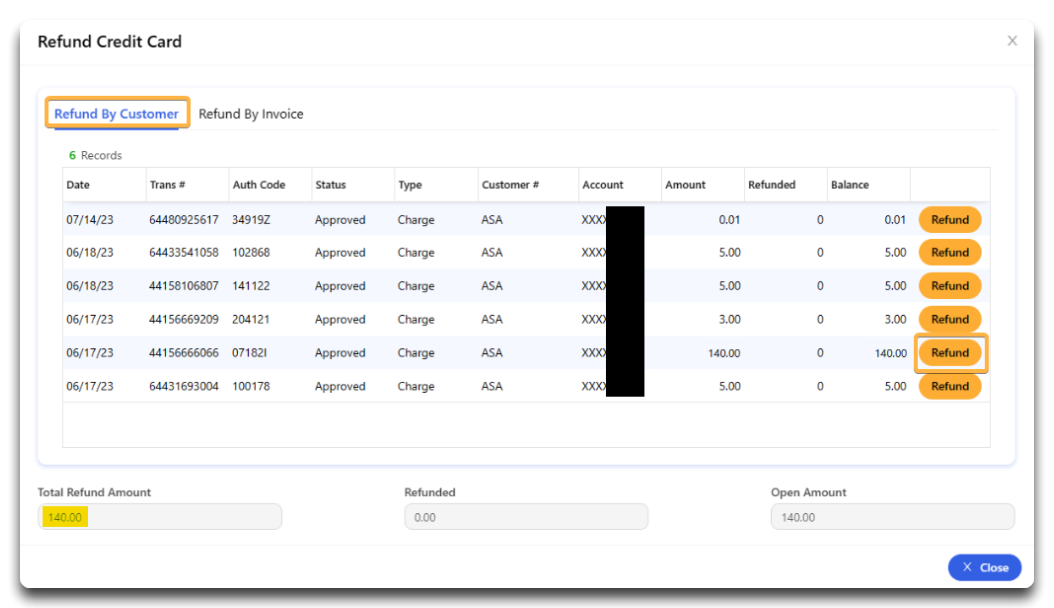 How do I refund a credit card payment?