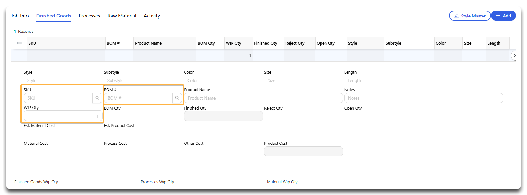 How do I create and manage a Work in Progress (WIP) job?