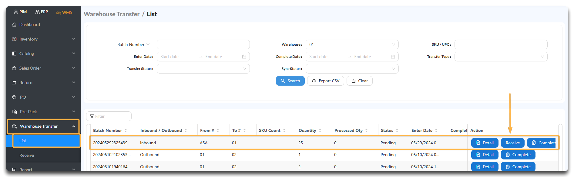 How do I process the return of a consignment order?
