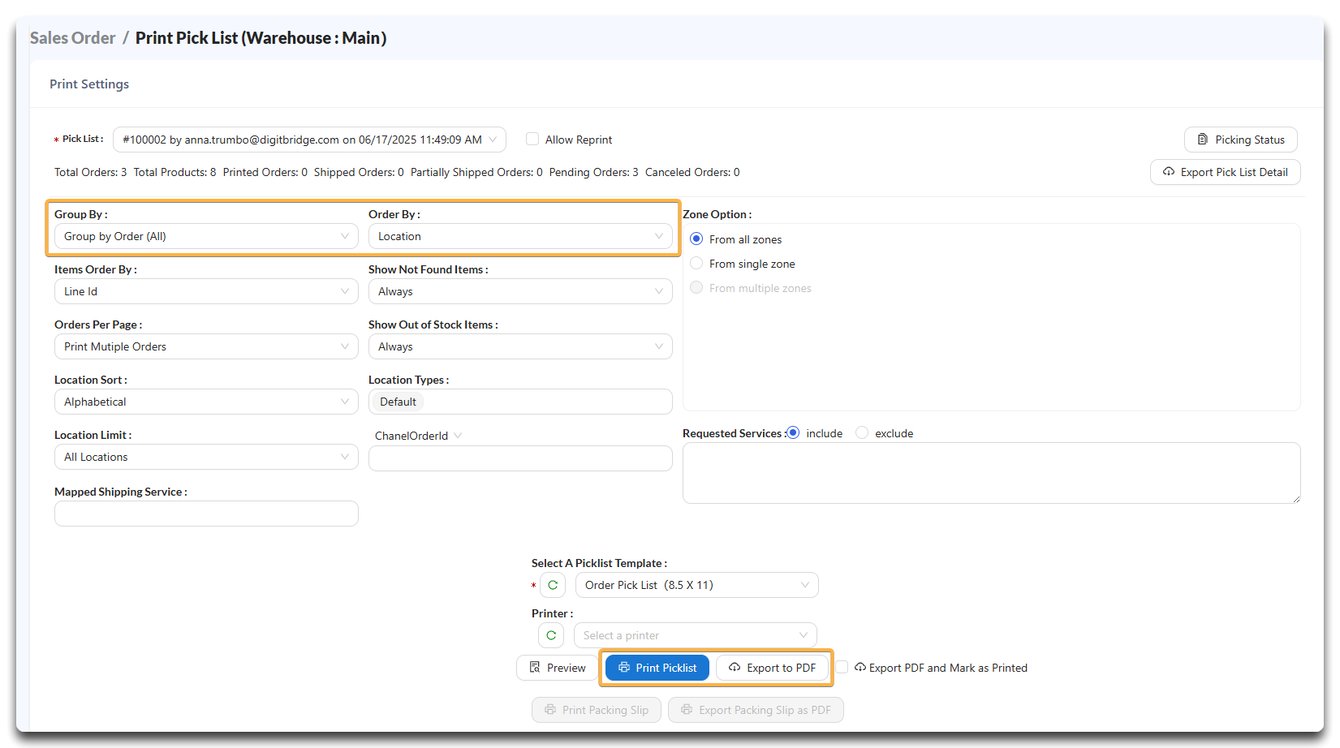 How do I use Pick Lists in WMS?