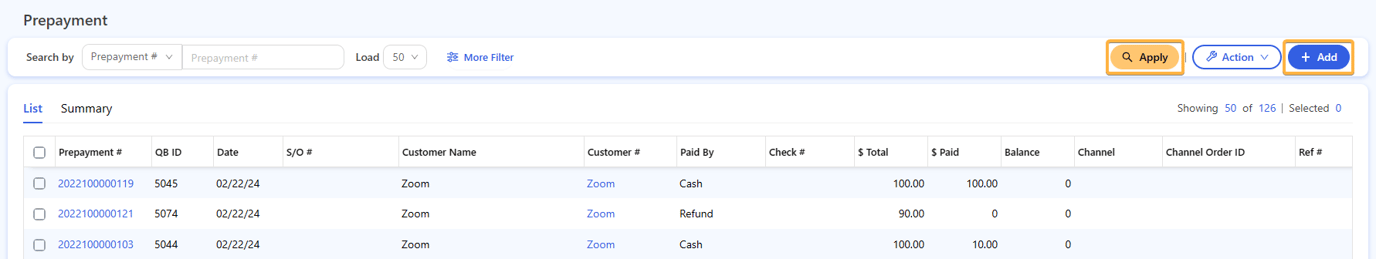How do I process a prepayment?
