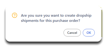 How do I create shipments and invoices for a dropship order?