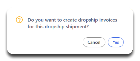 How do I create shipments and invoices for a dropship order?