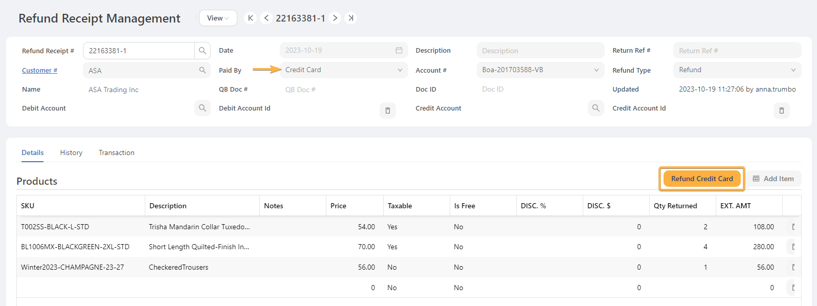 How do I manage Refund Receipts?